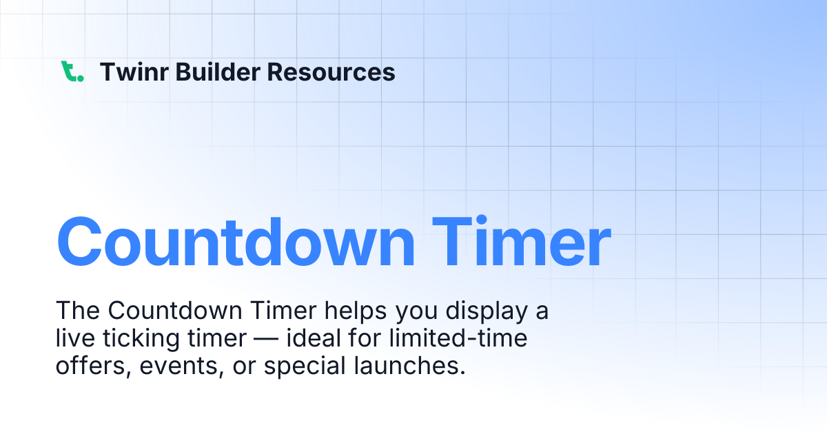 Countdown Timer | Twinr Builder Resources