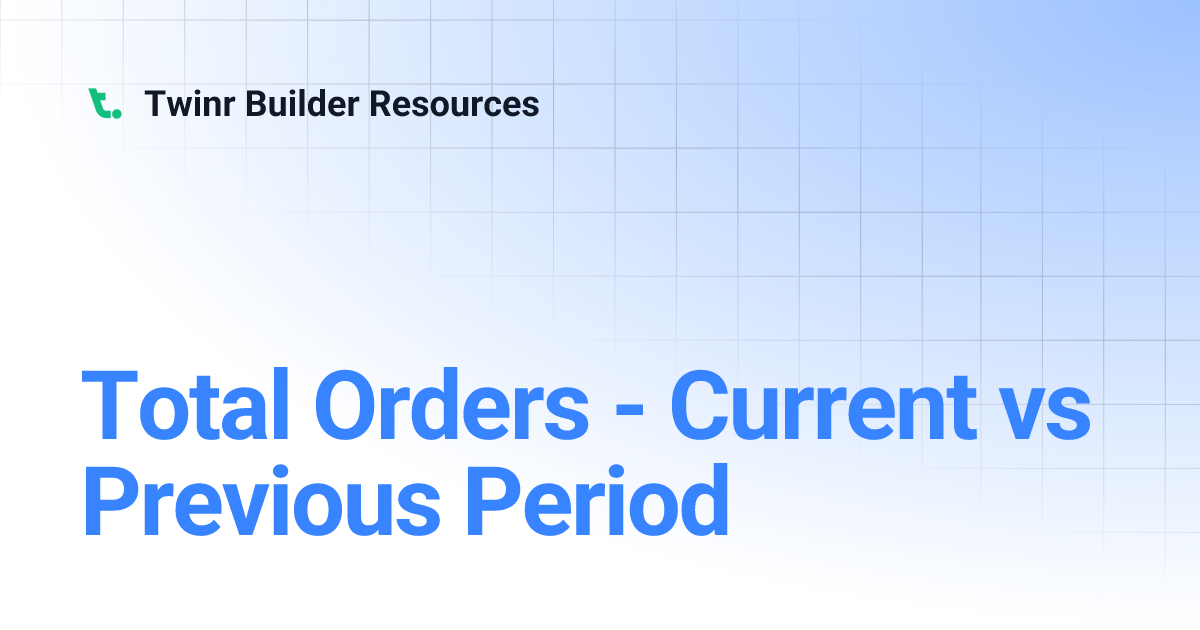 Total Orders - Current vs Previous Period | Twinr Builder Resources
