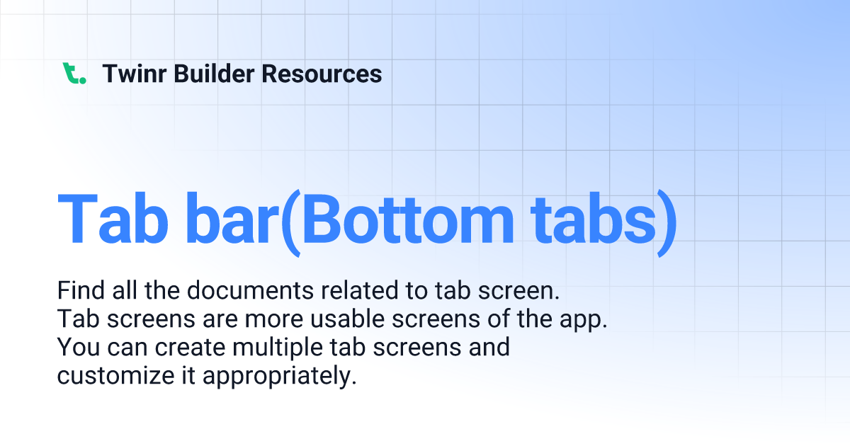 Tab bar(Bottom tabs) | Twinr Builder Resources